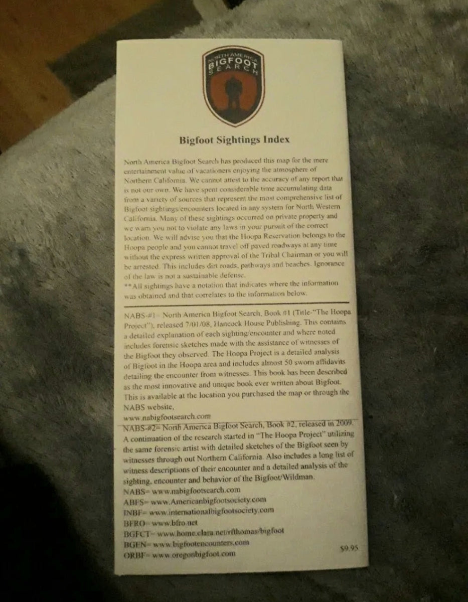 Bigfoot Missing 411 Bigfoot Sightings Map Northwestern California ...