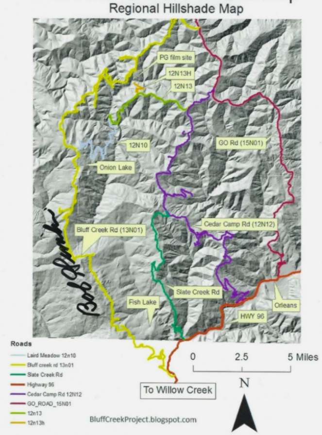 Bigfoot Patterson "Patty" map photo reprint – TaylorMadeFossils.com and ...